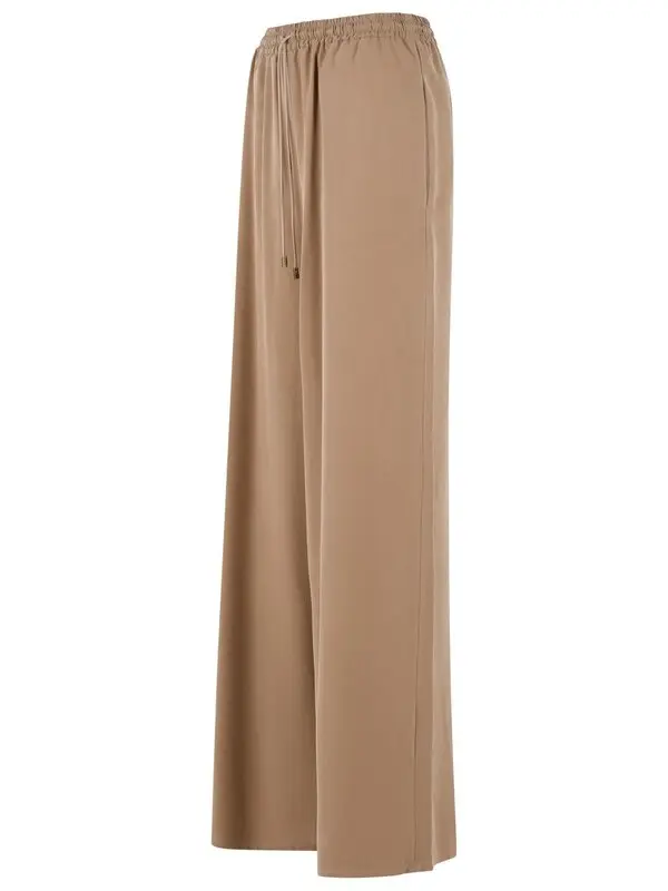 Max Mara Wide-leg Trousers With Drawstring Waist - Hazelnut Color