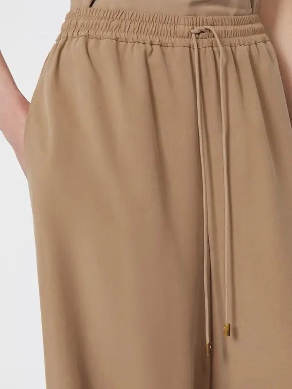 Max Mara Wide-leg Trousers With Drawstring Waist - Hazelnut Color