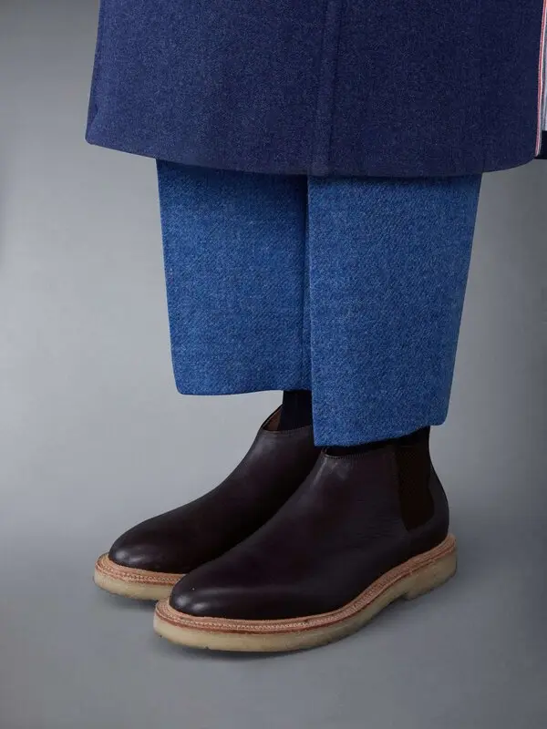 Thom Browne Mid-top Chelsea Boots With Elastic Side And Heel Zipper
