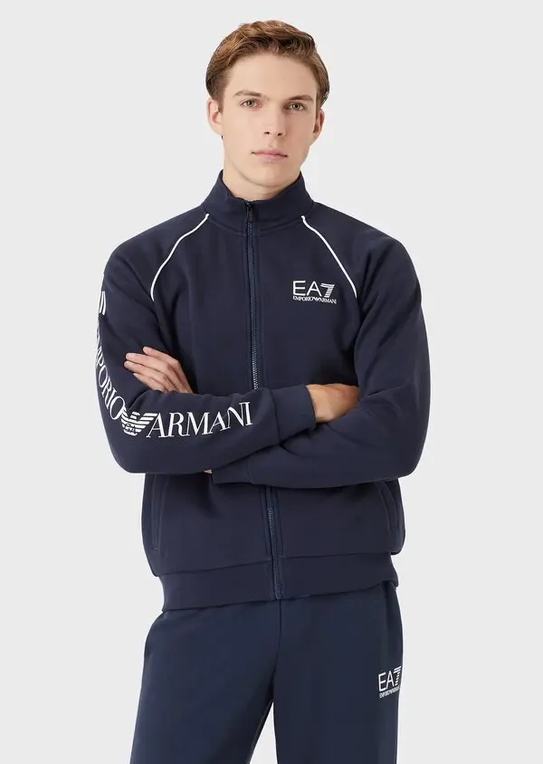 EA7 Zip-up Casual Jacket With Logo Detail