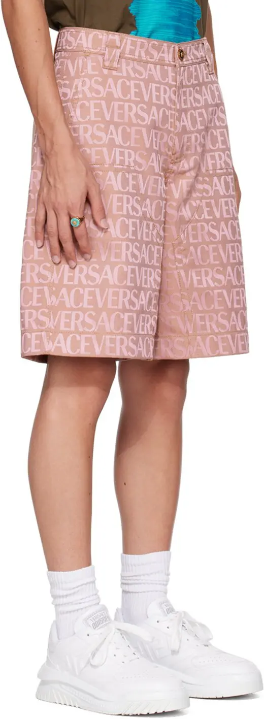 Versace Allover Jacquard High-waist Bermuda Shorts