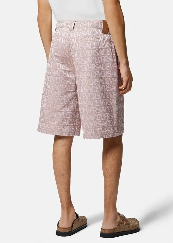 Versace Allover Jacquard High-waist Bermuda Shorts