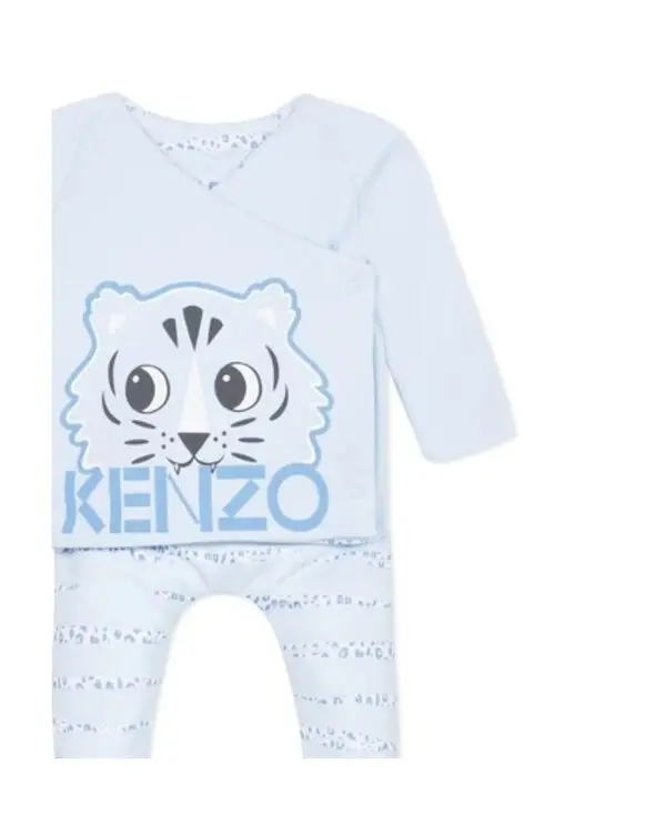 Kenzo Tiger Print Wrap Onesie And Trousers Set