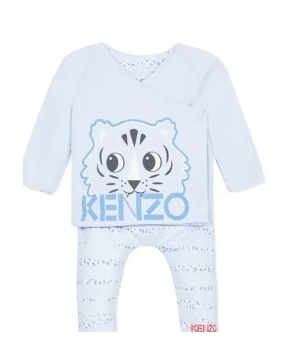 Kenzo Tiger Print Wrap Onesie And Trousers Set