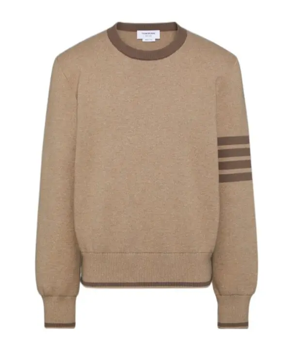 Thom Browne 4-bar Stripe Detail Knitted Pullover - Nude