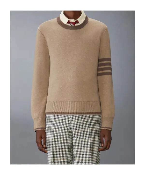Thom Browne 4-bar Stripe Detail Knitted Pullover - Nude