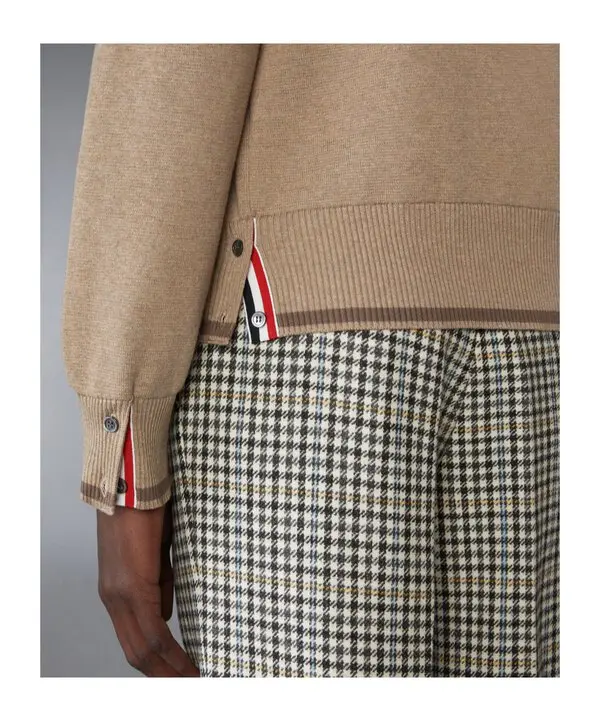 Thom Browne 4-bar Stripe Detail Knitted Pullover - Nude