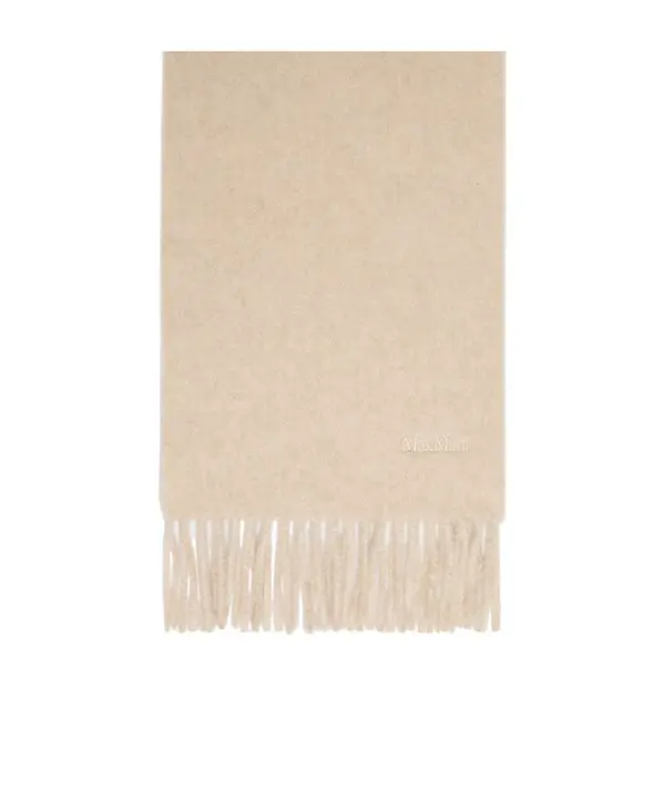 Max Mara Embroidered Wool Scarf - Nude
