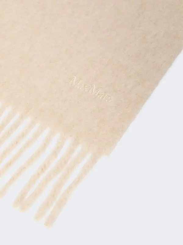 Max Mara Embroidered Wool Scarf - Nude