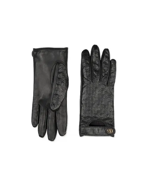 Gucci Elysees Logo-embellished Gloves - Black