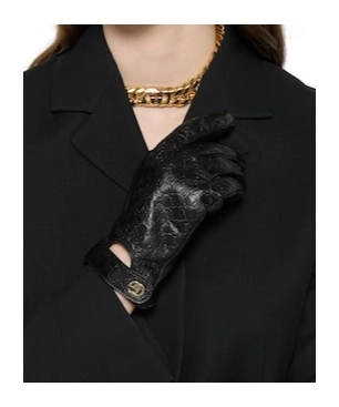 Gucci Elysees Logo-embellished Gloves - Black