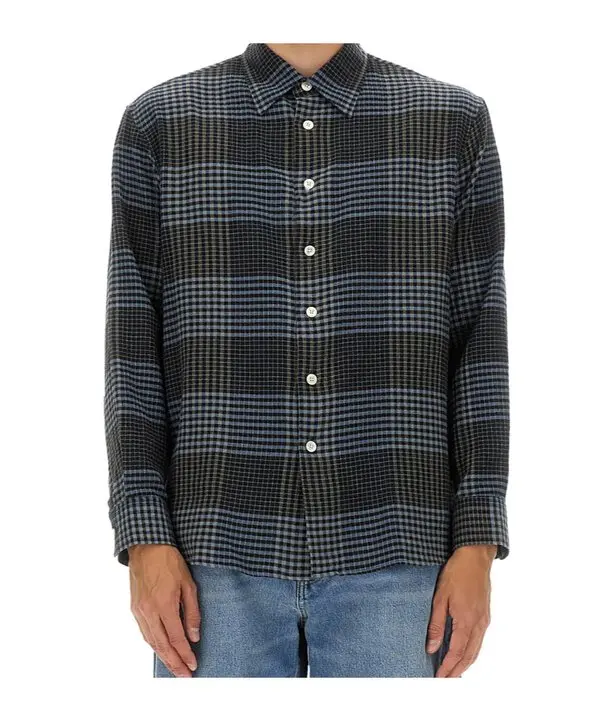SUNFLOWER Check Detailed Long-sleeved Shirt