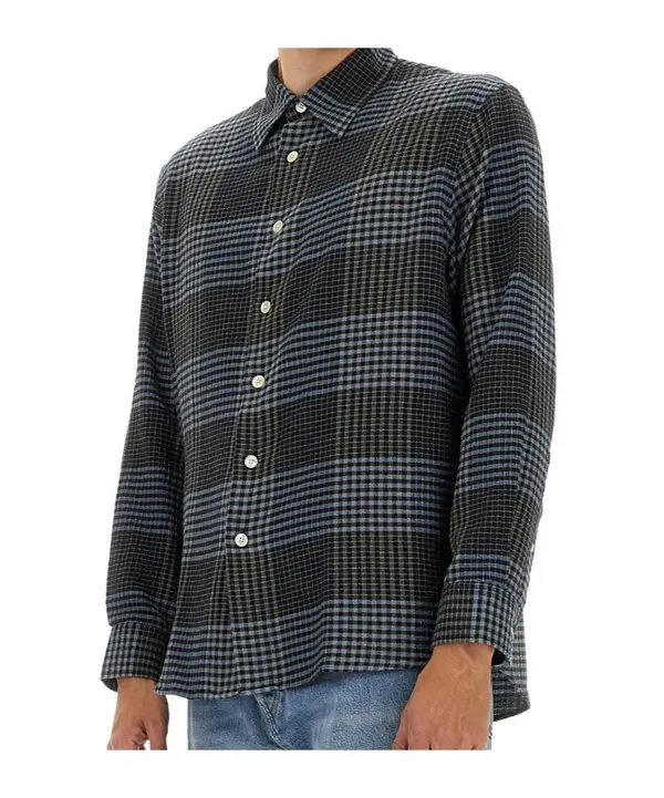 SUNFLOWER Check Detailed Long-sleeved Shirt