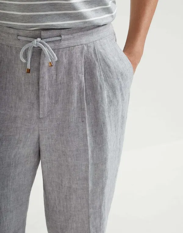 Brunello Cucinelli Leisure Fit Trousers With Drawstring Waist - Grey