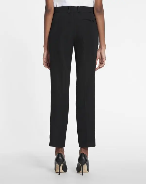 LANVIN Straight Leg Cropped Trousers With Logo Detail