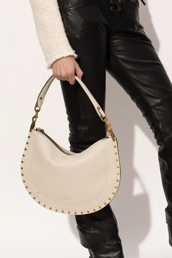Isabel Marant Étoile Grained Leather Shoulder Bag With Gold-tone Hardware - White