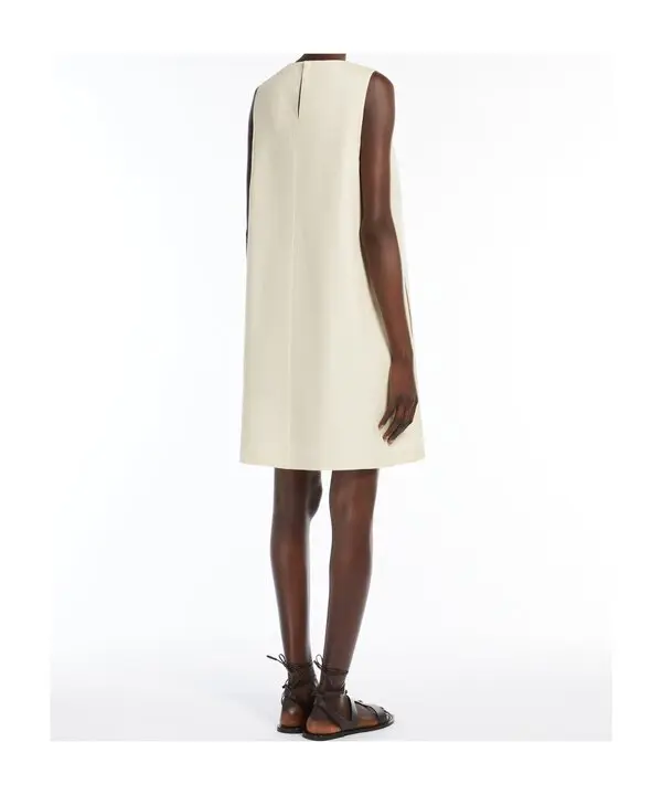 Max Mara Sleeveless Embroidered Canvas Dress