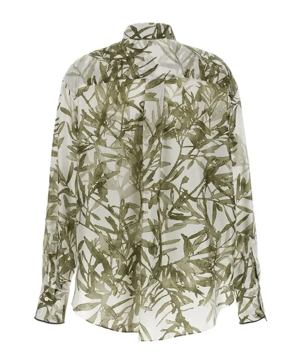 Brunello Cucinelli Printed Long-sleeve Shirt