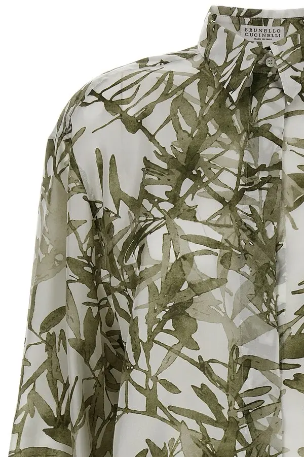Brunello Cucinelli Printed Long-sleeve Shirt