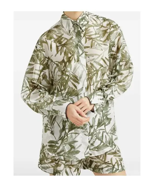 Brunello Cucinelli Printed Long-sleeve Shirt