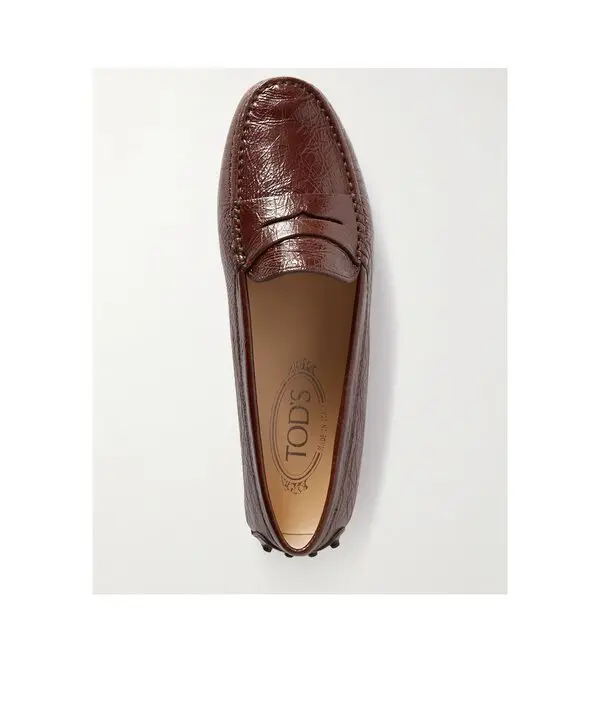 TOD'S Pleated Flat Loafers - Brown