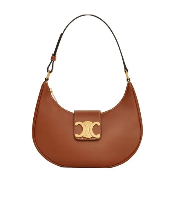 Celine Medium Ava Triomphe Bag In Smooth Calfskin - Tan