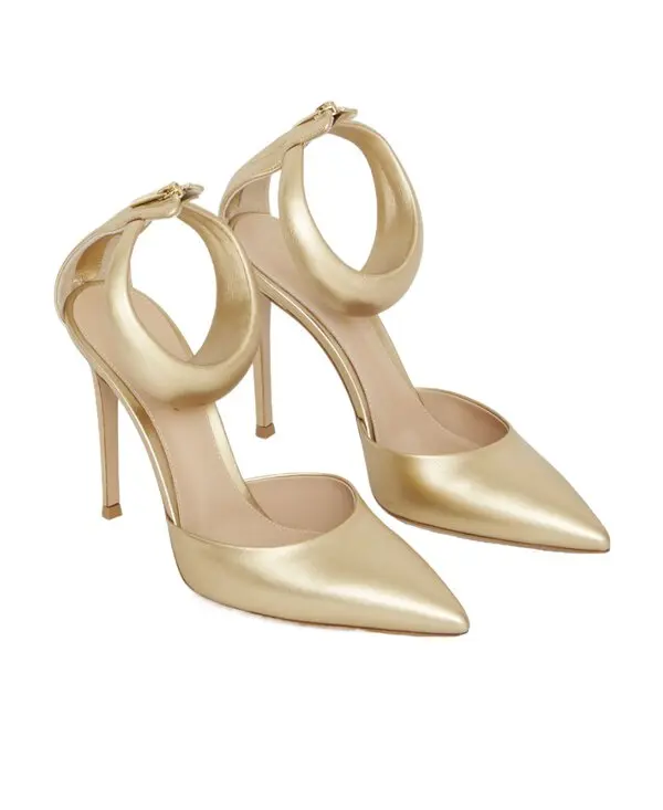 GIANVITO ROSSI Pointed-toe Ankle-strap Pumps
