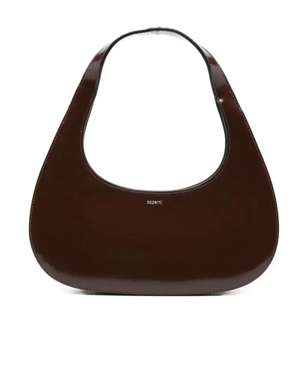 Coperni Slim Swipe Patent-leather Shoulder Bag - Brown