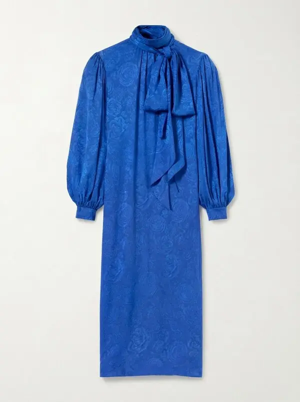 Gucci Jacquard Dress With Tie Neck Bow
