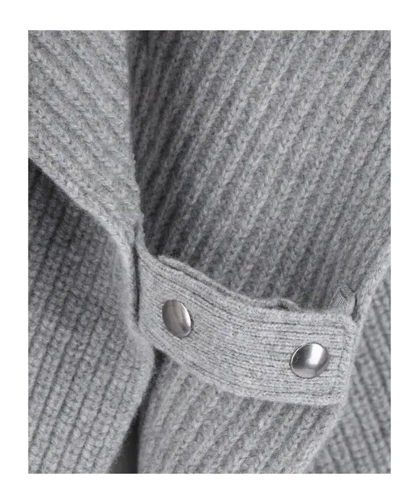 Stella McCartney Asymmetric Ribbed Knit High Neck Cape