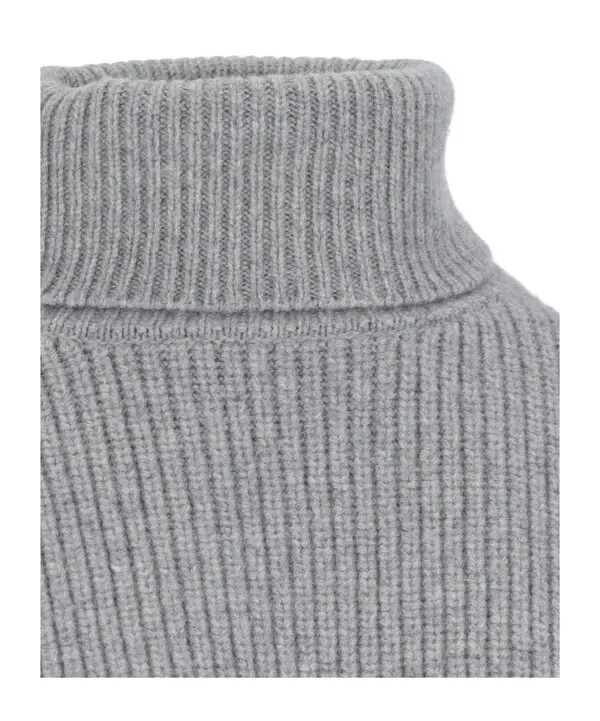 Stella McCartney Asymmetric Ribbed Knit High Neck Cape
