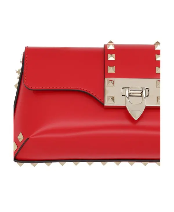Valentino Garavani Rockstud Foldover Small Shoulder Bag - Red