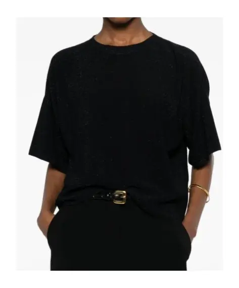 Fabiana Filippi Boxy Knitted T-shirt - Black