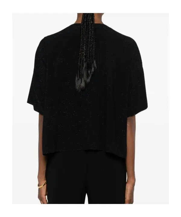 Fabiana Filippi Boxy Knitted T-shirt - Black