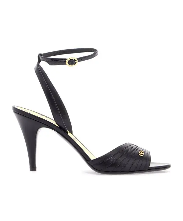 Valentino Garavani Vlogo Ankle-strap High Heel Sandals - Black