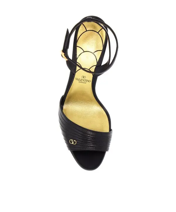 Valentino Garavani Vlogo Ankle-strap High Heel Sandals - Black