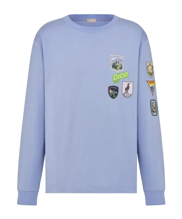 Dior Mountain Long-sleeved T-shirt, Relaxed Fit - Blue