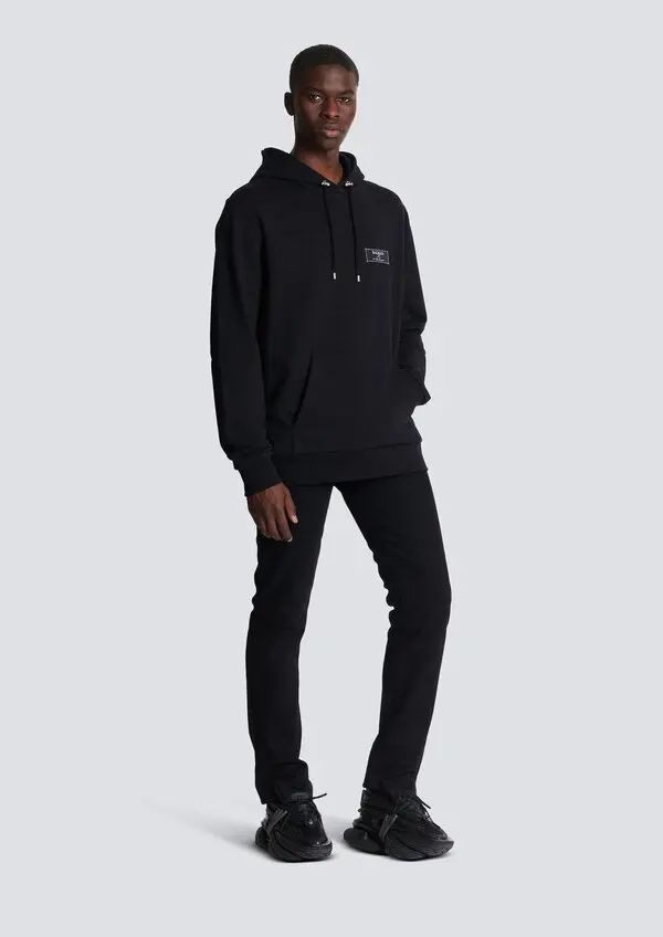 Balmain Logo Patch Drawstring Hoodie
