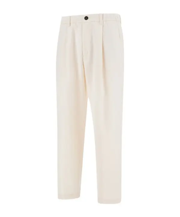 Herno Straight Pleated Pants - Ivory