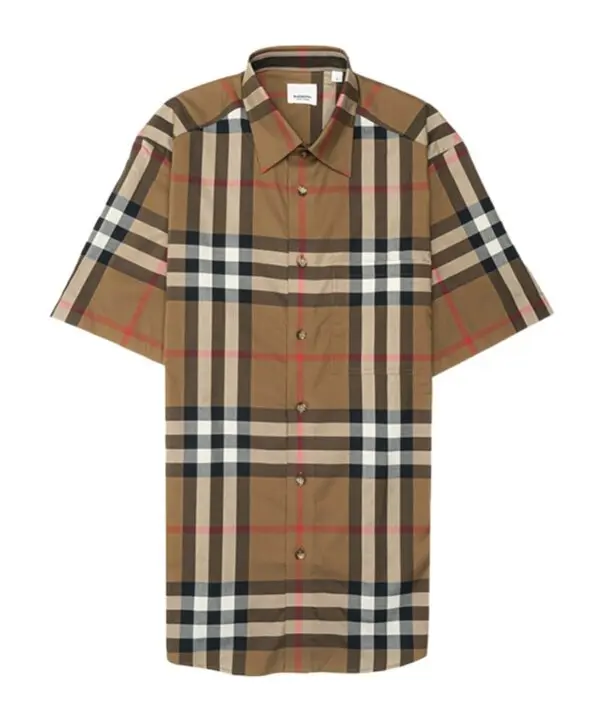 Burberry Regular Fit Check Stretch Cotton Poplin Shirt - Multicolor