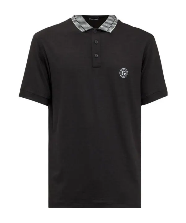 Giorgio Armani Contrast Collar Polo-shirt - Black