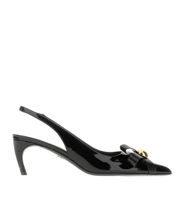 FERRAGAMO Bow Detailing Slingback Pumps - Black