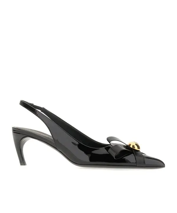 FERRAGAMO Bow Detailing Slingback Pumps - Black