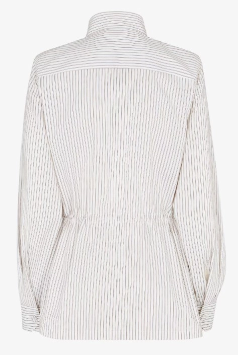 Fendi Striped Ring Buckle Belted Jacket - White