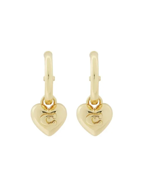 COACH Heart-shaped Drop Earrings - Yellow