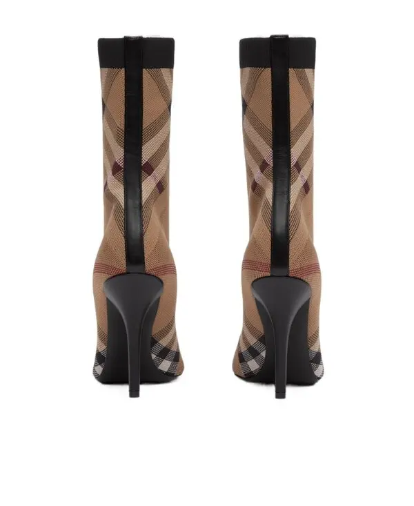 Burberry Knitted Check Sock Boots