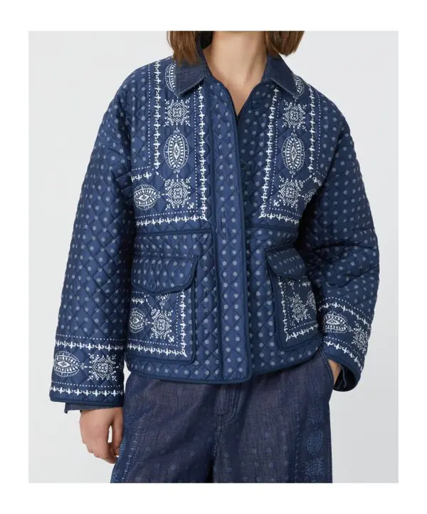 Max Mara Quilted Cotton Jacket - Navy Blue