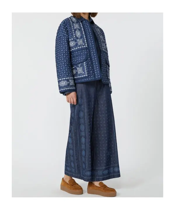 Max Mara Quilted Cotton Jacket - Navy Blue
