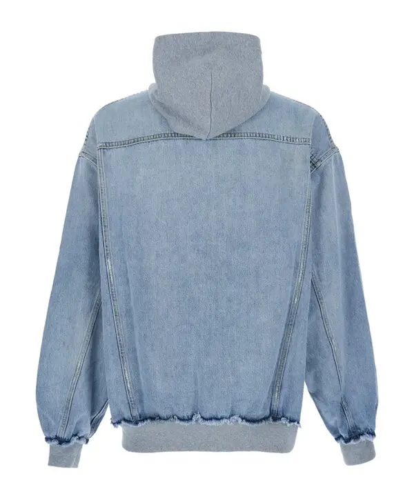 Balenciaga Embroidered Hooded Denim Jacket