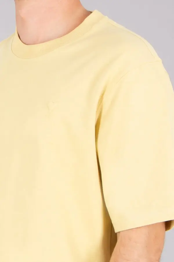AMI Paris Logo Detailed Crewneck T-shirt - Nude